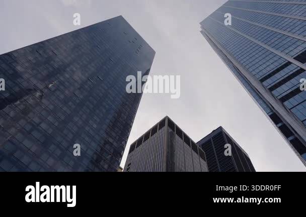 Upward Glass Tower Perspective With Converging Lines Reflective Facades ...