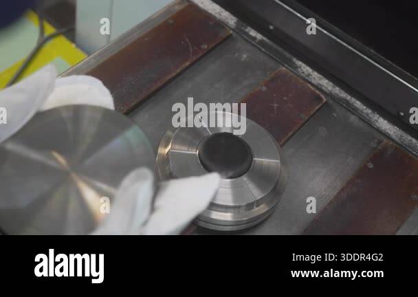 Industrial cutting process uses sharp disc blades for precise material ...