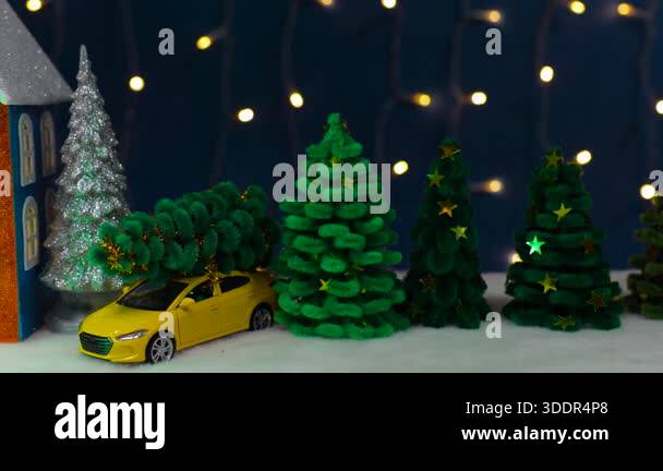 On a dark blue background with flashing lights among many green ...