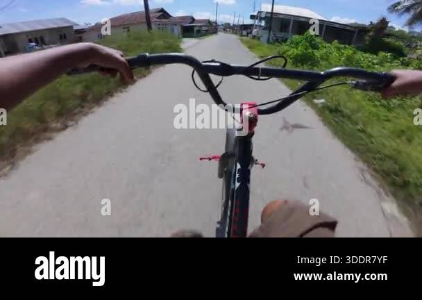 Point of View Riding Bicycle on Country Road Stock Video Footage - Alamy