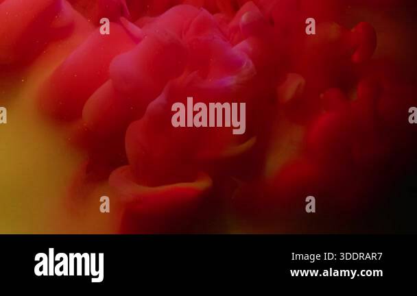 Sparkling ink explosion. Glitter rainbow cloud. Blur pink yellow color ...