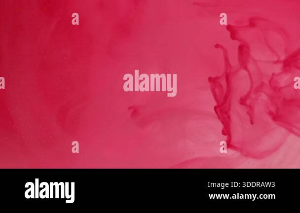 Floating color ink. Defocused flow. Pink dye spilling underwater ...