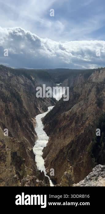 Vertical static high-angle video shows the Grand Canyon of the ...