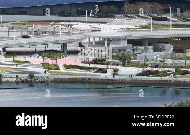 Scenic Shing Fung Road Park Along Kai Tak Waterfront Dec 14 2025 Stock ...