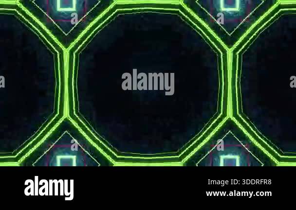 Abstract Kaleidoscope Animation with Neon Geometric Shapes and Vibrant ...