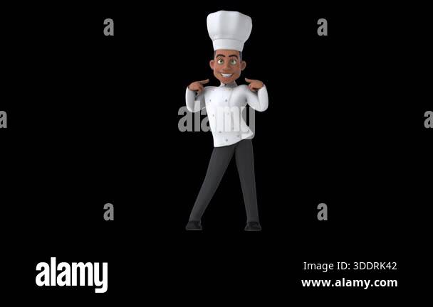 Fun 3D cartoon animation of chef (with alpha channel Stock Video ...