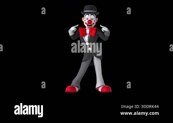 Fun 3D cartoon animation of clown (with alpha channel Stock Video ...