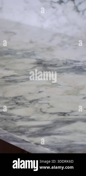 CloseUp Of Polished White Marble Countertop Showing Delicate Gray ...