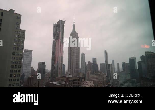 Hotel Window View Of Skyline With Iconic Spire And Reflective Glass ...