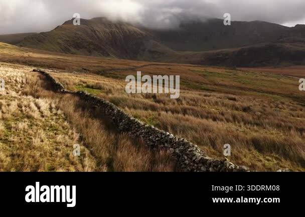 Aerial drone view of Snowdon, also known as Yr Wyddfa, the highest ...