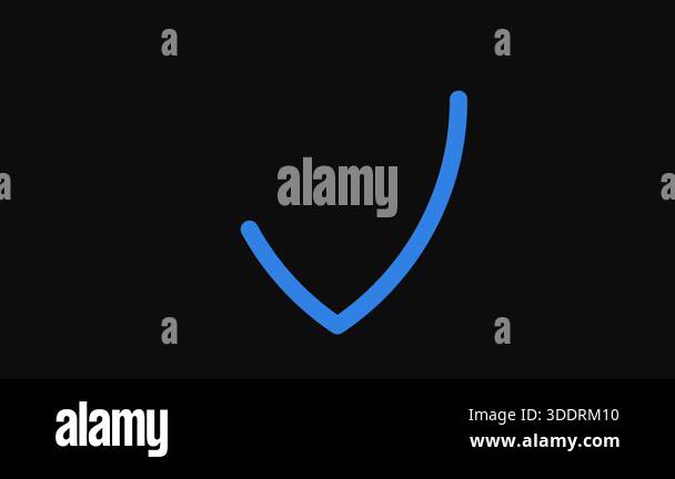 Check security animation on black background . Blue shield with check ...