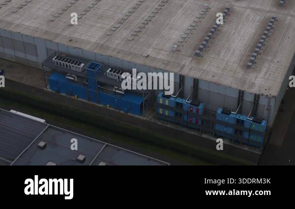 Aerial drone video of a large data center in Roosendaal, The ...