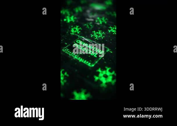 This video captures a close-up of a screen displaying "QUARANTINE ...