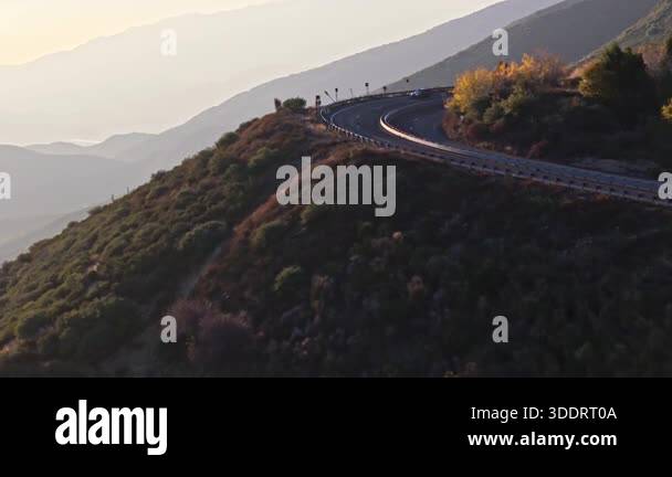 Telephoto aerial flyover of Panorama Point along the Rim of the World ...