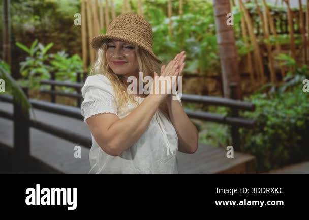 Woman clapping hands wooden bridge Stock Videos & Footage - HD and 4K ...