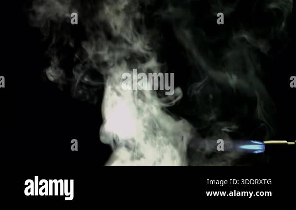 Blue Blowtorch Flame Jet in Smoke Stock Video Footage - Alamy
