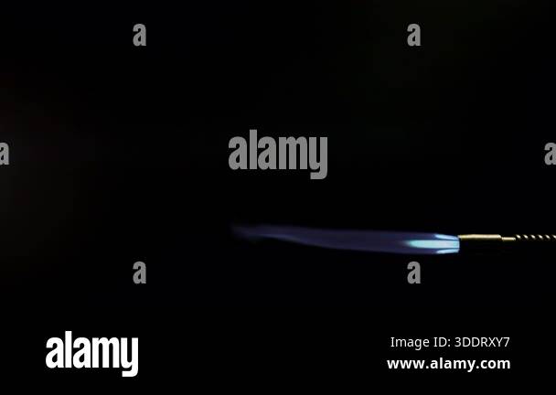 Blue Blowtorch Flame Jet in Smoke Stock Video Footage - Alamy