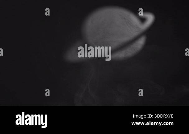 Saturn Planet Glow in Smoke Abstract Space Background Stock Video ...