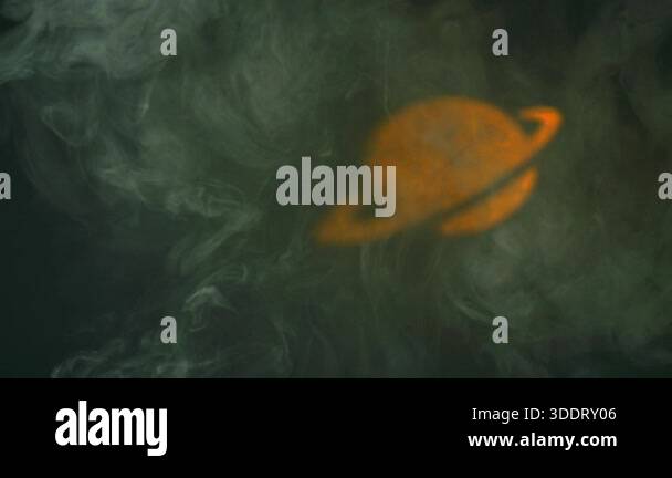 Saturn Planet Glow in Smoke Abstract Space Background Stock Video ...
