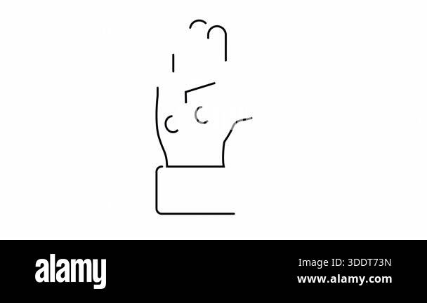 Line drawing of a hand holding a music note Stock Video Footage - Alamy