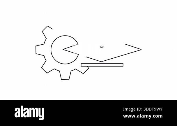 Gear and graduation cap black lines white background Stock Video ...