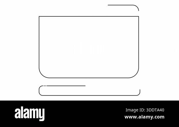 Line drawing computer screen displaying a hammer icon Stock Video ...