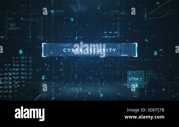 The animated inscription "CYBER SECURITY" digital background ...