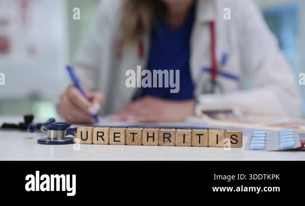Woman doctor prepares list of treatment instructions for patient with ...