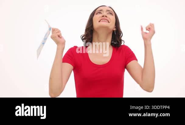 Lady holds flag of Israel and celebrates victory of favorite team ...