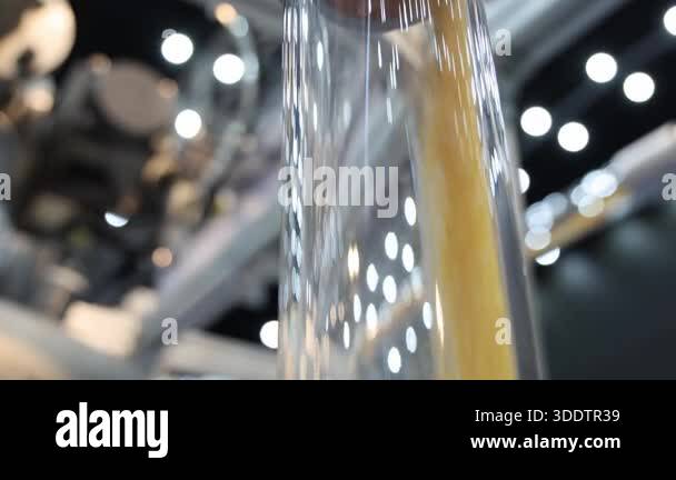 Plastic pellets air tubes. Close up of transparent industrial tube ...