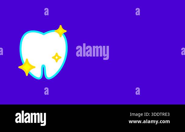 A single shiny white tooth sparkles against a deep purple background to ...