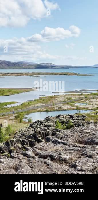 Vertical video landscape, view of the Iceland nature and serenity view ...