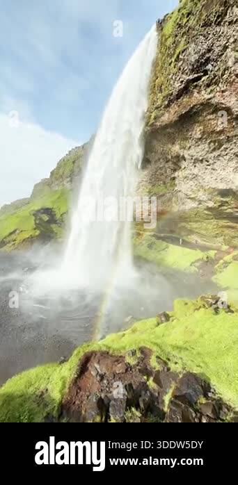 Majestic view of the Iceland waterfall, Iceland nature and serenity ...