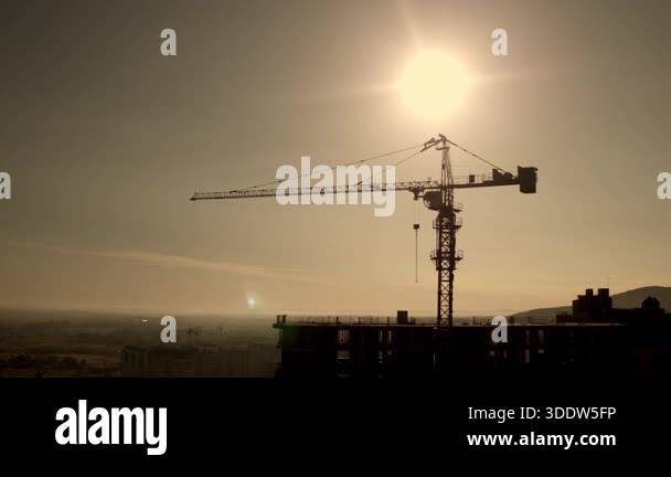 Inspiring aerial drone flight view picturesque city landscape at ...