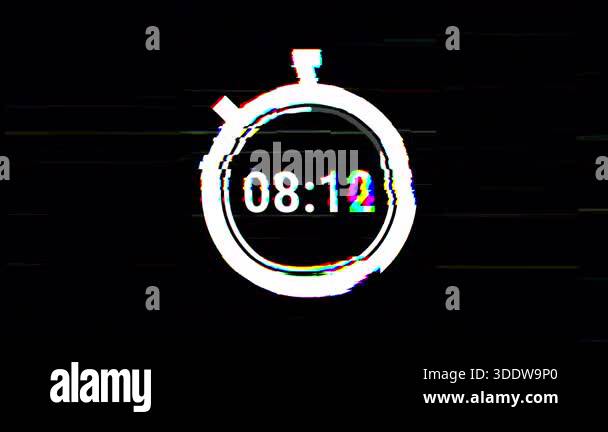 Digital stopwatch 10 second countdown timer animation with RGB glitch ...