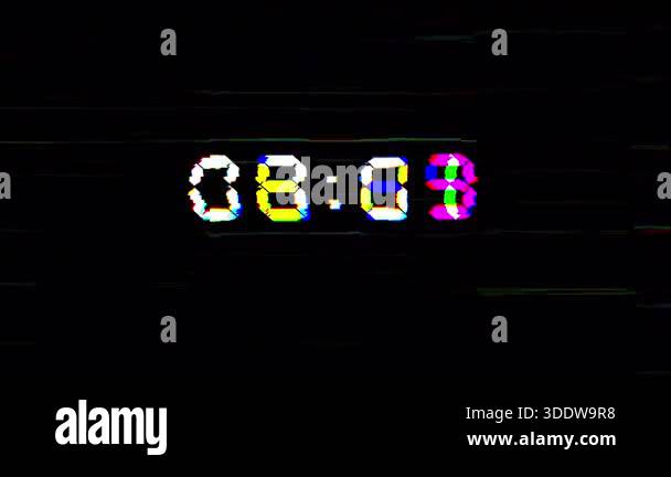 Animated digital 10 second countdown timer with RGB glitch effect ...