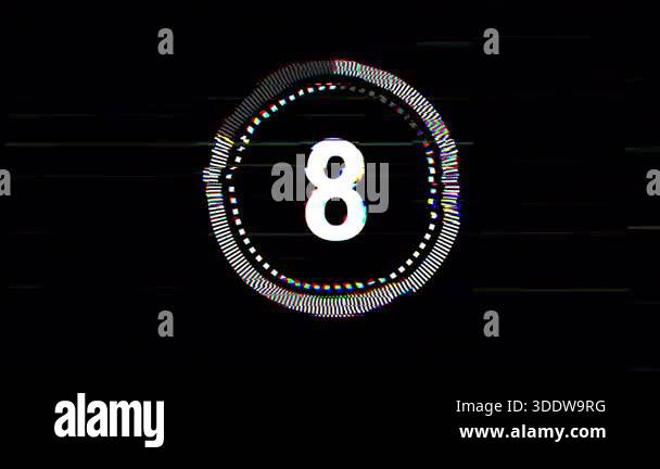 Animated circular 10 second countdown timer with RGB glitch effect ...