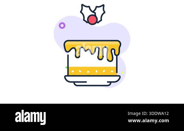 Brightly wrapped candy flat outline animated icon, a sweet treat for ...