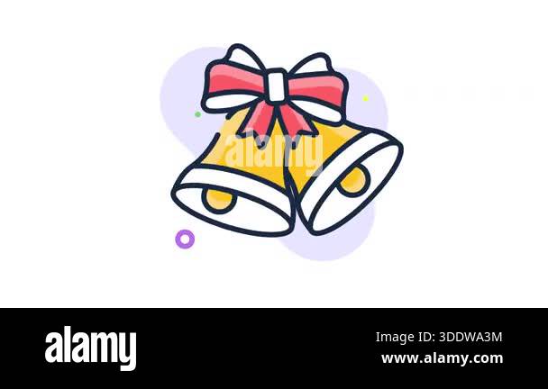 Grab this amazing flat outline animated icon of christmas bell, ready ...