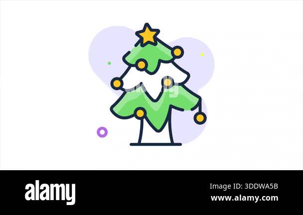 Santa Claus flat outline animated icon representing the joy and magic ...