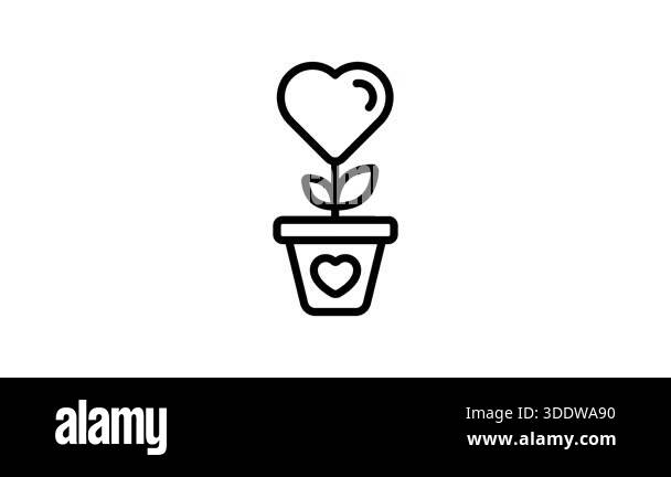 An amazing animated icon of love plant in trendy style Stock Video ...