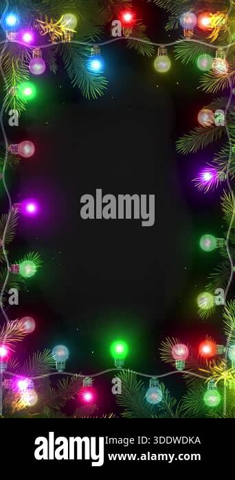 light bulbs blinking animation on fir tree frame Stock Video Footage ...