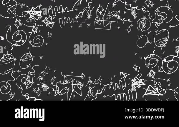 hand drawn grunge scibble animation, frame of doodle animated icons ...