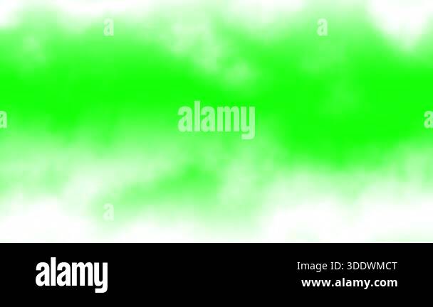 Moving white smoke or fog effect on green screen background ...