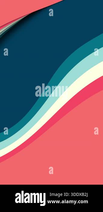 Vibrant Coral And Teal Wave Layers, Modern Layered Paper Cut Background ...