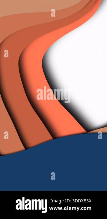 Orange Layered Paper Wave Design, Graphic Designer Reveals Curved ...