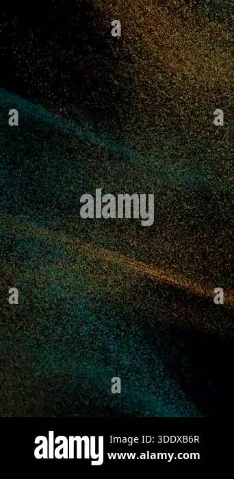 Teal And Gold Particle Ribbons On Black, Flowing Strands Create ...