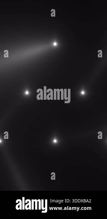 Black Background With Scattered Light Points, Soft White Beams Drift ...
