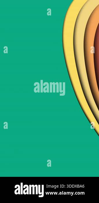 Bold Green Canvas With Golden Balloon Layers, Layered Paper Cut Style ...