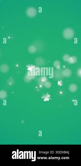 Teal Background With Floating Clovers And Soft Spark Particles, Gentle ...